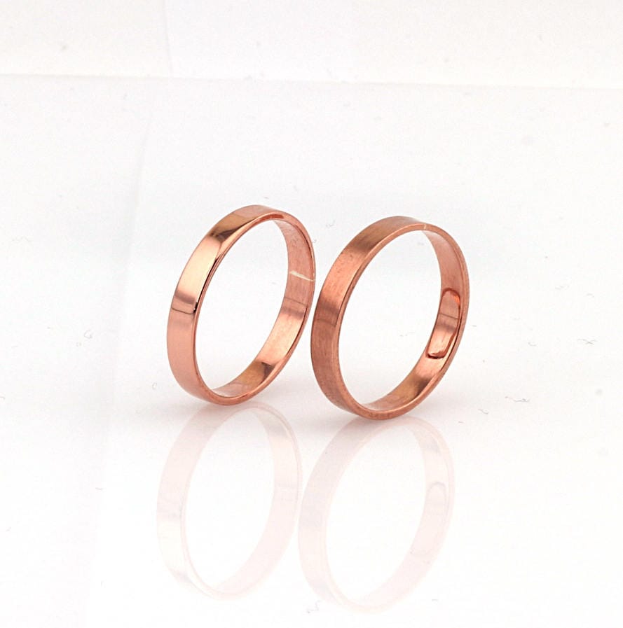 Copper Ring--women's Copper Wedding Ring--thin Band--3mm Wide Flat Edge ...