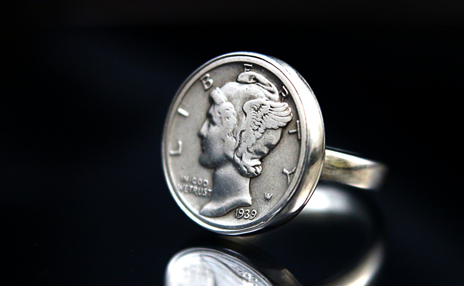 Mercury Dime Ring Silver coin ring American Coin Ring