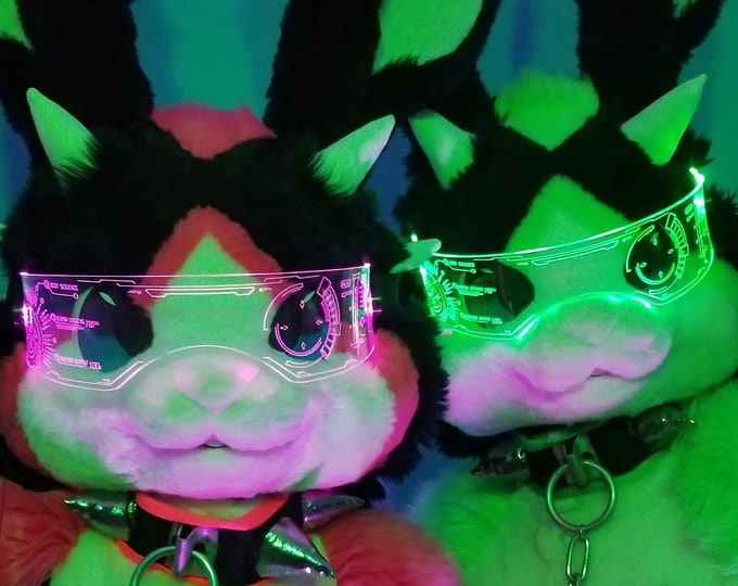 Illuminated Cyberpunk Cyber Goth Fursuit Visor J.A.R.V.I.S | Etsy UK