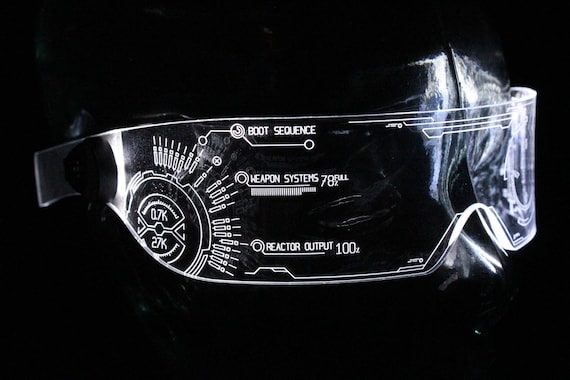 The original Illuminated Cyberpunk Cyber goth visor Iron Man | Etsy