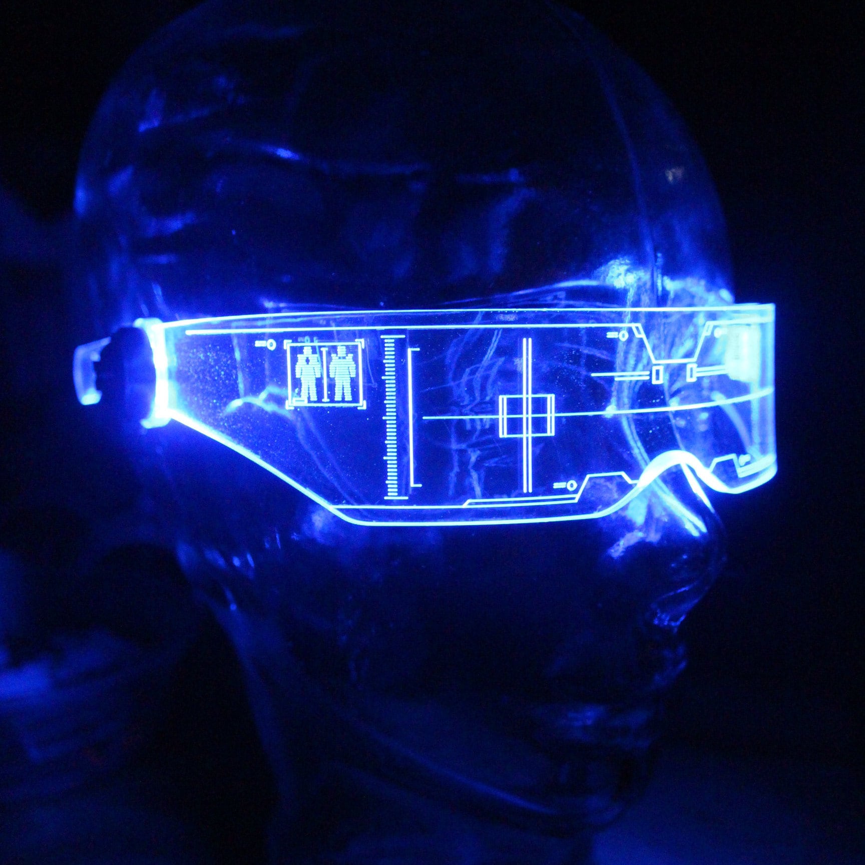 The Original Illuminated Cyberpunk Cyber Goth Visor CITADEL **CLEAR ...