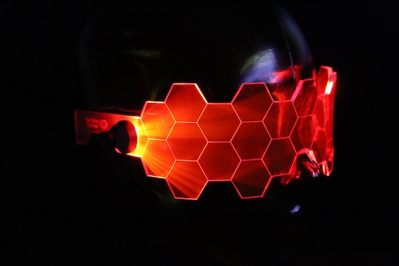 Hive Shield Neon Red the Original Illuminated Cyberpunk Cyber - Etsy