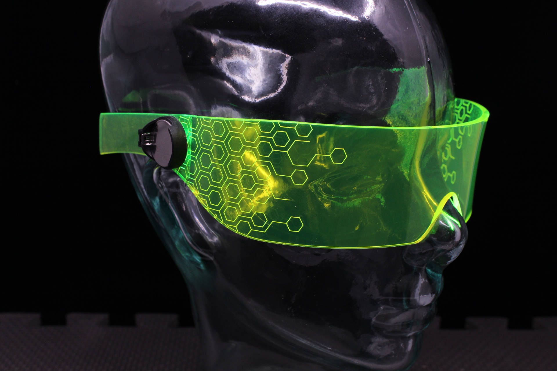 The Original Illuminated Cyberpunk Cyber Goth Visor Deus Hex Green - Etsy