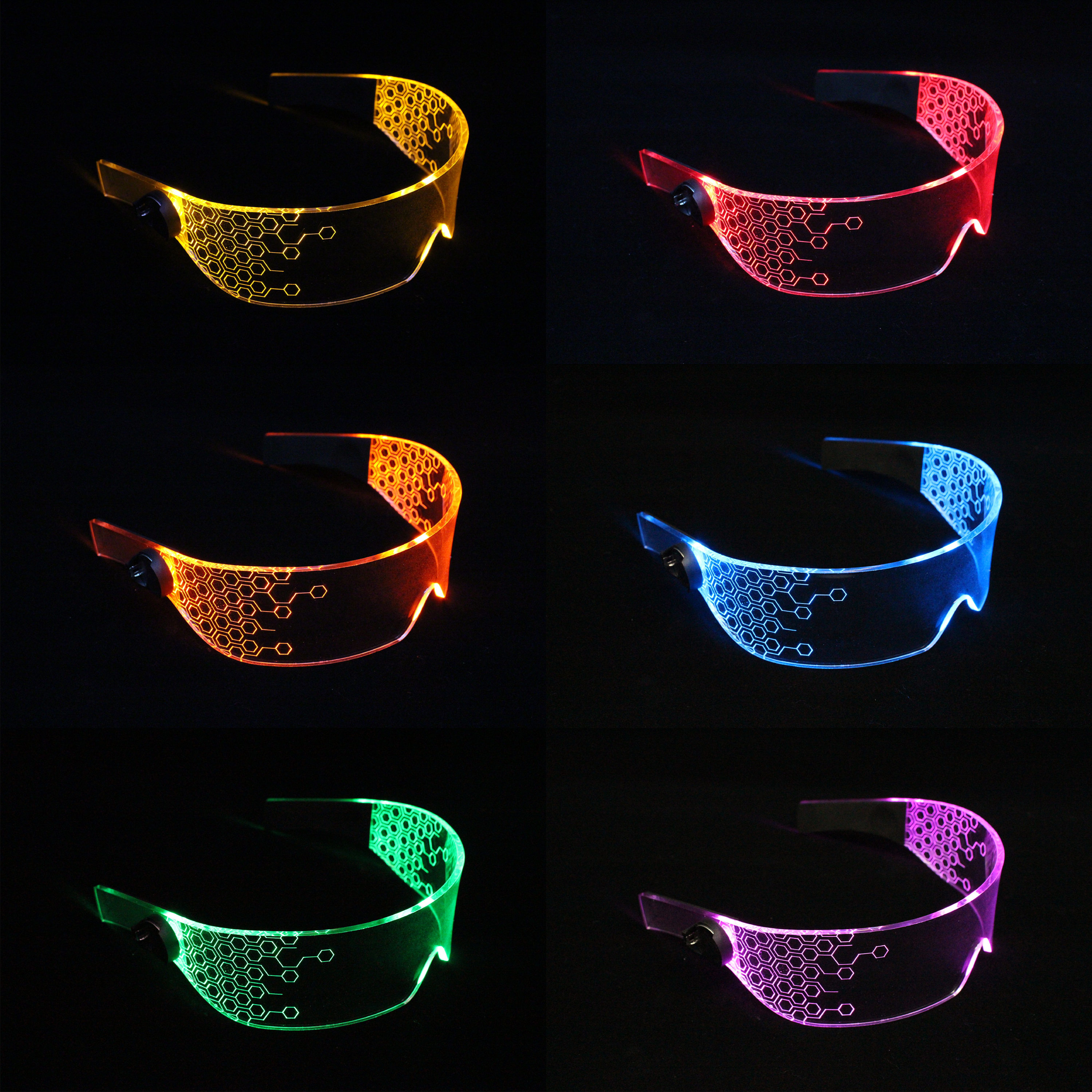 The Original Illuminated Cyberpunk Cyber Goth Visor Deus Hex *choose ...