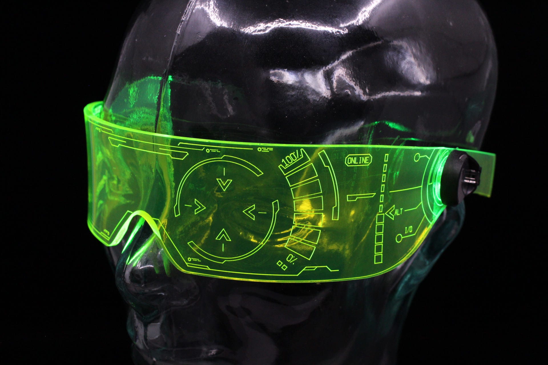 The original Illuminated Cyberpunk Cyber goth visor Iron Man | Etsy