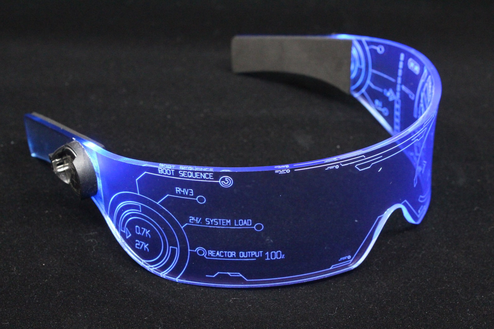 The Original Illuminated Cyberpunk Cyber Goth Visor Iron Man J.A.R.V.I ...