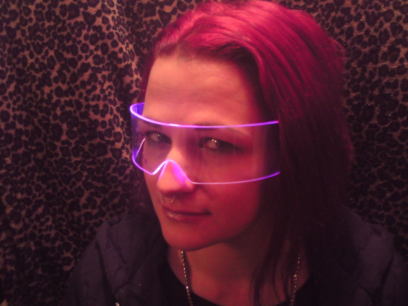 The Original Illuminated Cyberpunk Cyber Goth Visor Clear/pink - Etsy UK