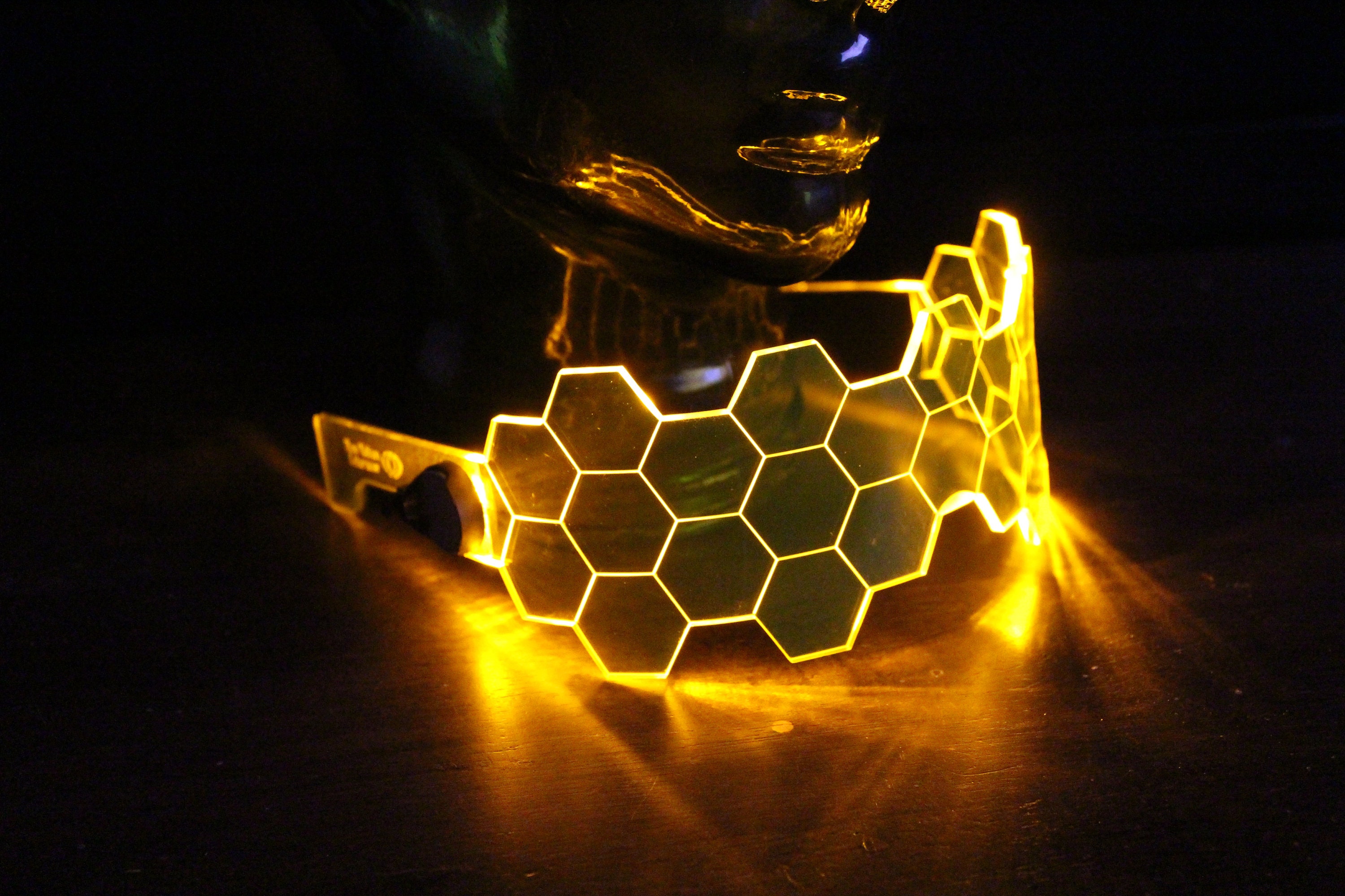 Hive Shield Amber the Original Illuminated Cyberpunk Cyber Goth Visor ...