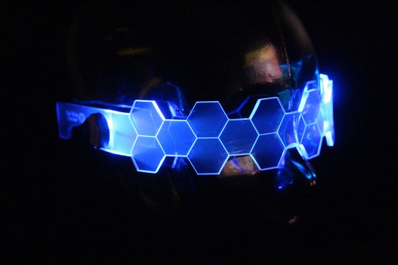 Hive Shield slim Neon Blue The original Illuminated Cyberpunk | Etsy