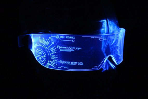 The Original Illuminated Cyberpunk Cyber Goth Visor Iron Man - Etsy