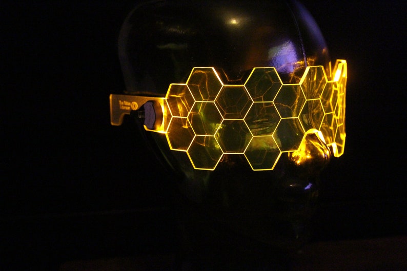 Hive Shield Amber the Original Illuminated Cyberpunk Cyber Goth Visor ...
