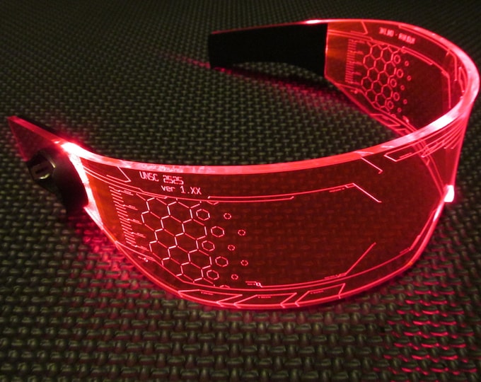 The Original Illuminated Cyberpunk Cyber Goth Visor WARCHIEF Red - Etsy