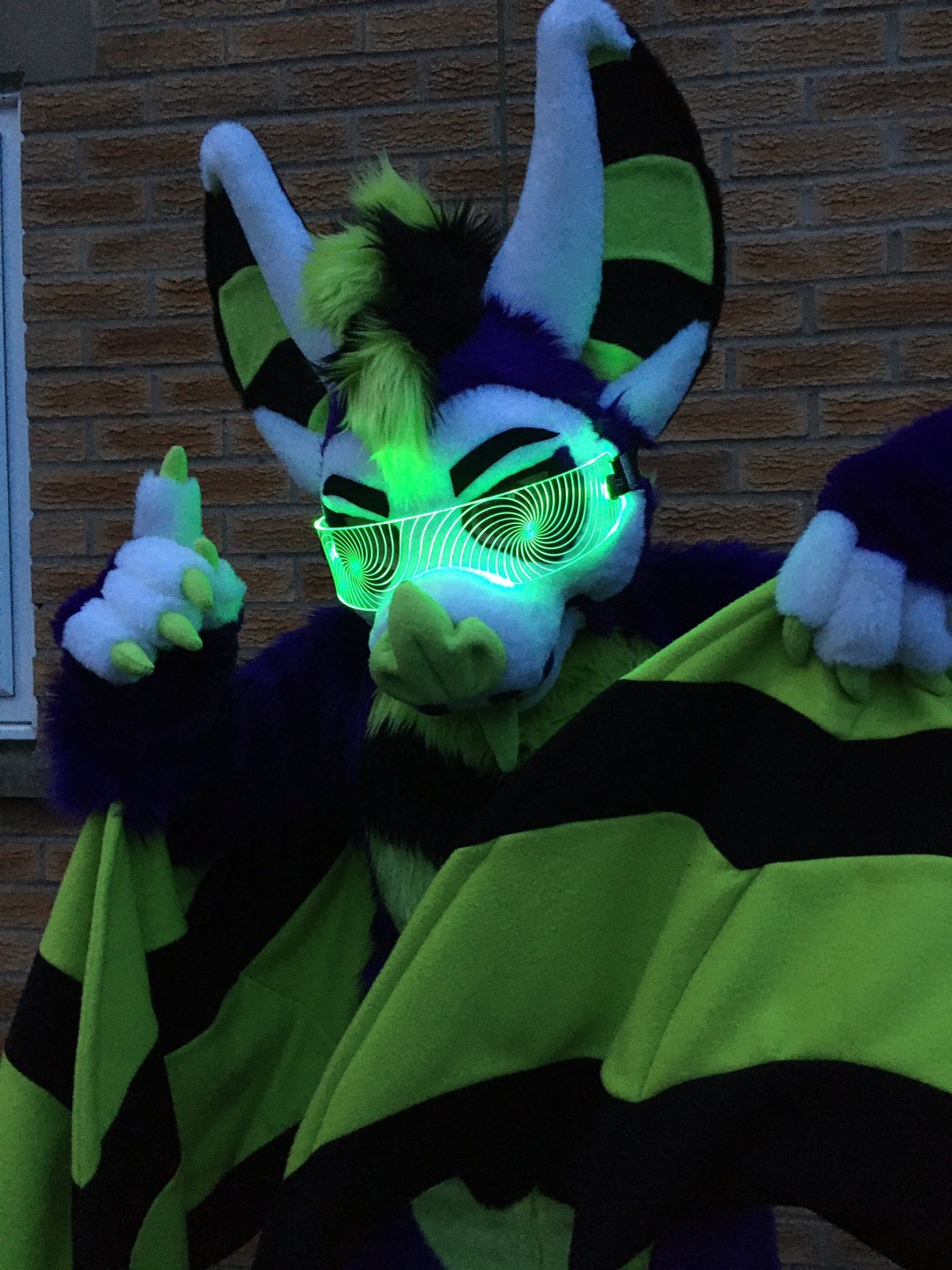 Illuminated Cyberpunk Cyber Goth Fursuit Visor HYPNO Clear **choose ...
