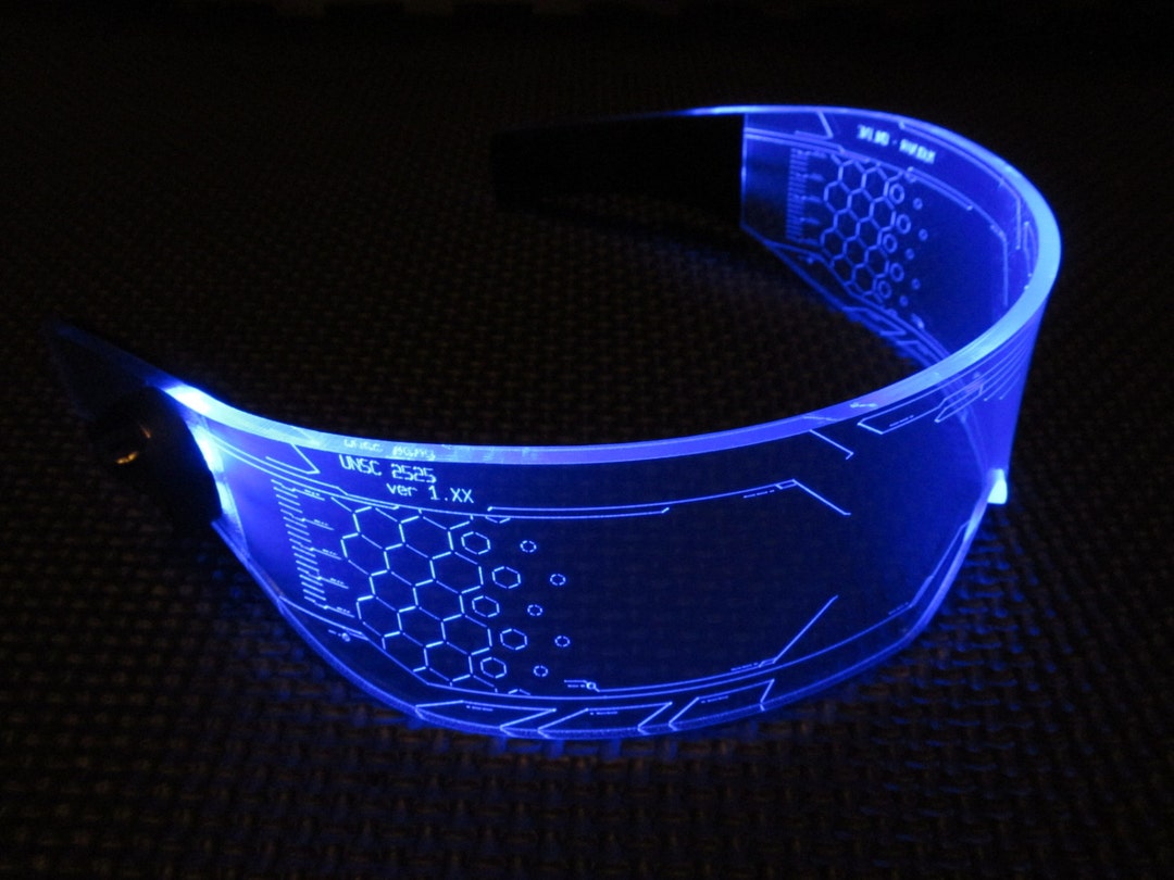 The Original Illuminated Cyberpunk Cyber Goth Visor WARCHIEF Blue - Etsy