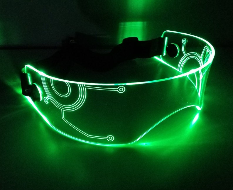 Illuminated Cyberpunk Cyber Goth Fursuit Visor TRON Clear **choose Your ...
