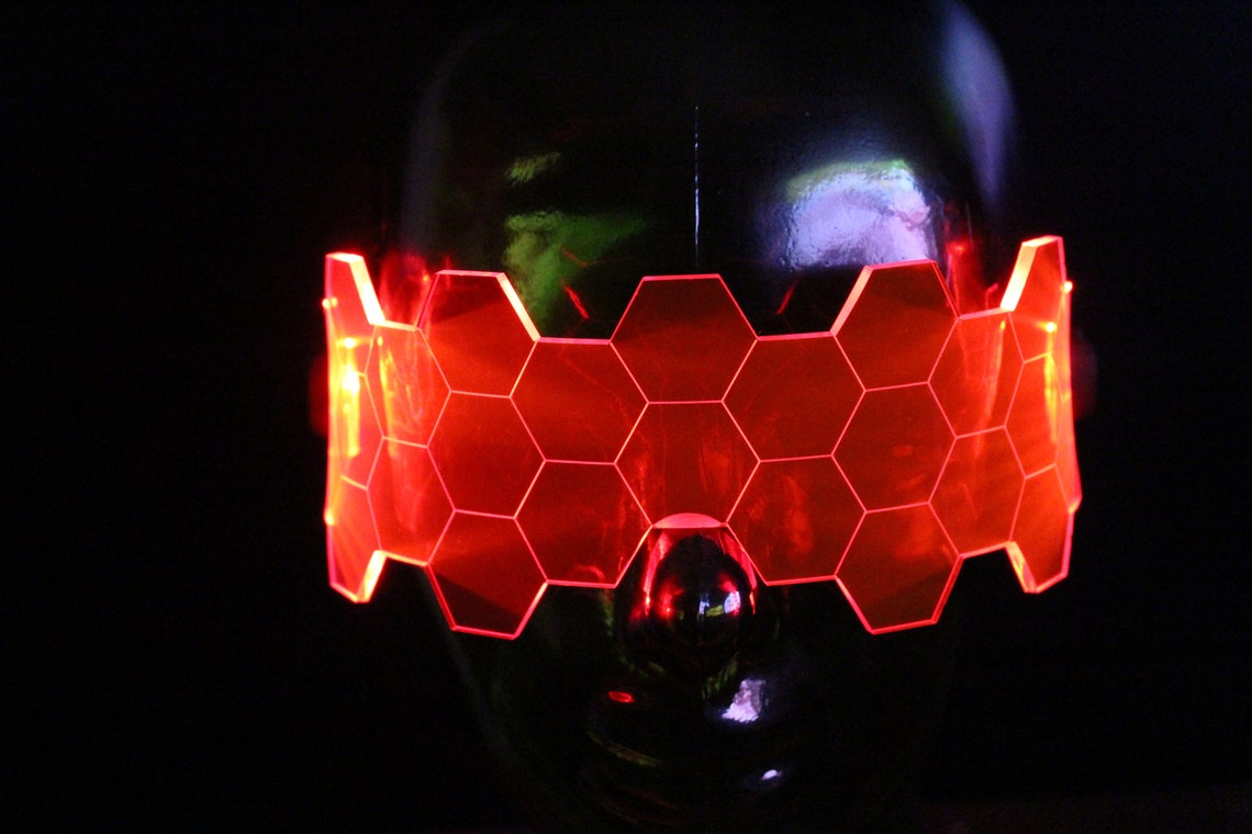 Hive Shield Neon Red the Original Illuminated Cyberpunk Cyber - Etsy