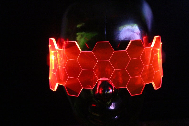 Hive Shield Neon Red the Original Illuminated Cyberpunk Cyber - Etsy