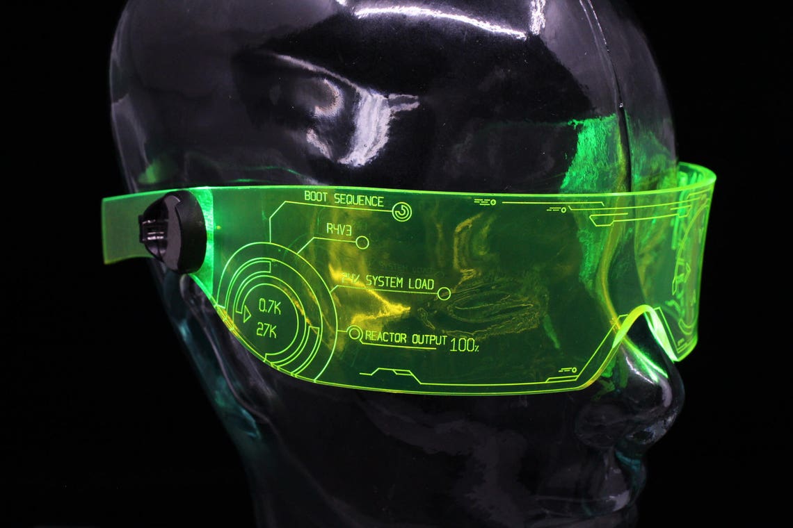 The Original Illuminated Cyberpunk Cyber Goth Visor Iron Man - Etsy Canada