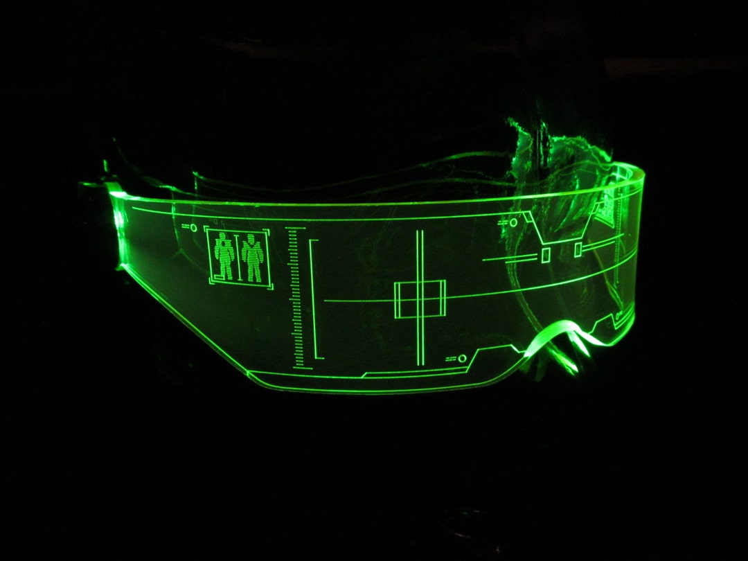 The Original Illuminated Cyberpunk Cyber Goth Visor Citadel Neon Green ...