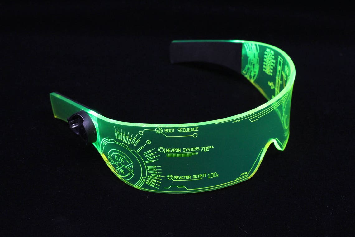 The original Illuminated Cyberpunk Cyber goth visor Iron Man | Etsy