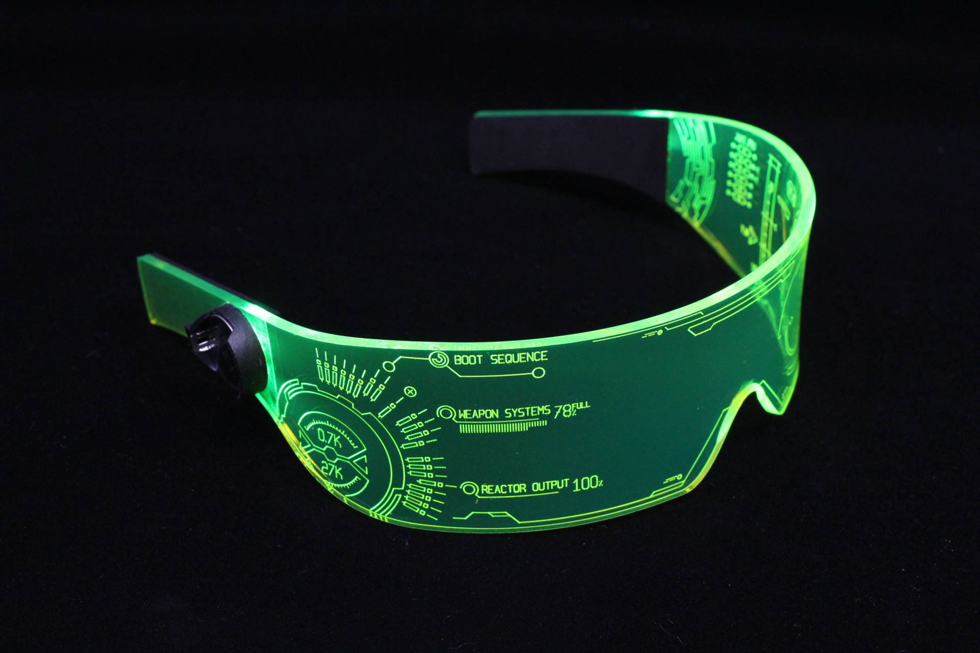 The Original Illuminated Cyberpunk Cyber Goth Visor Iron Man J.A.R.V.I ...