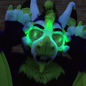 Illuminated Cyberpunk Cyber Goth Fursuit Visor HYPNO Clear **choose ...