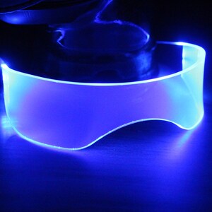 Pup Hood Visor Neon Blue the Original Illuminated Cyberpunk Cyber Goth ...