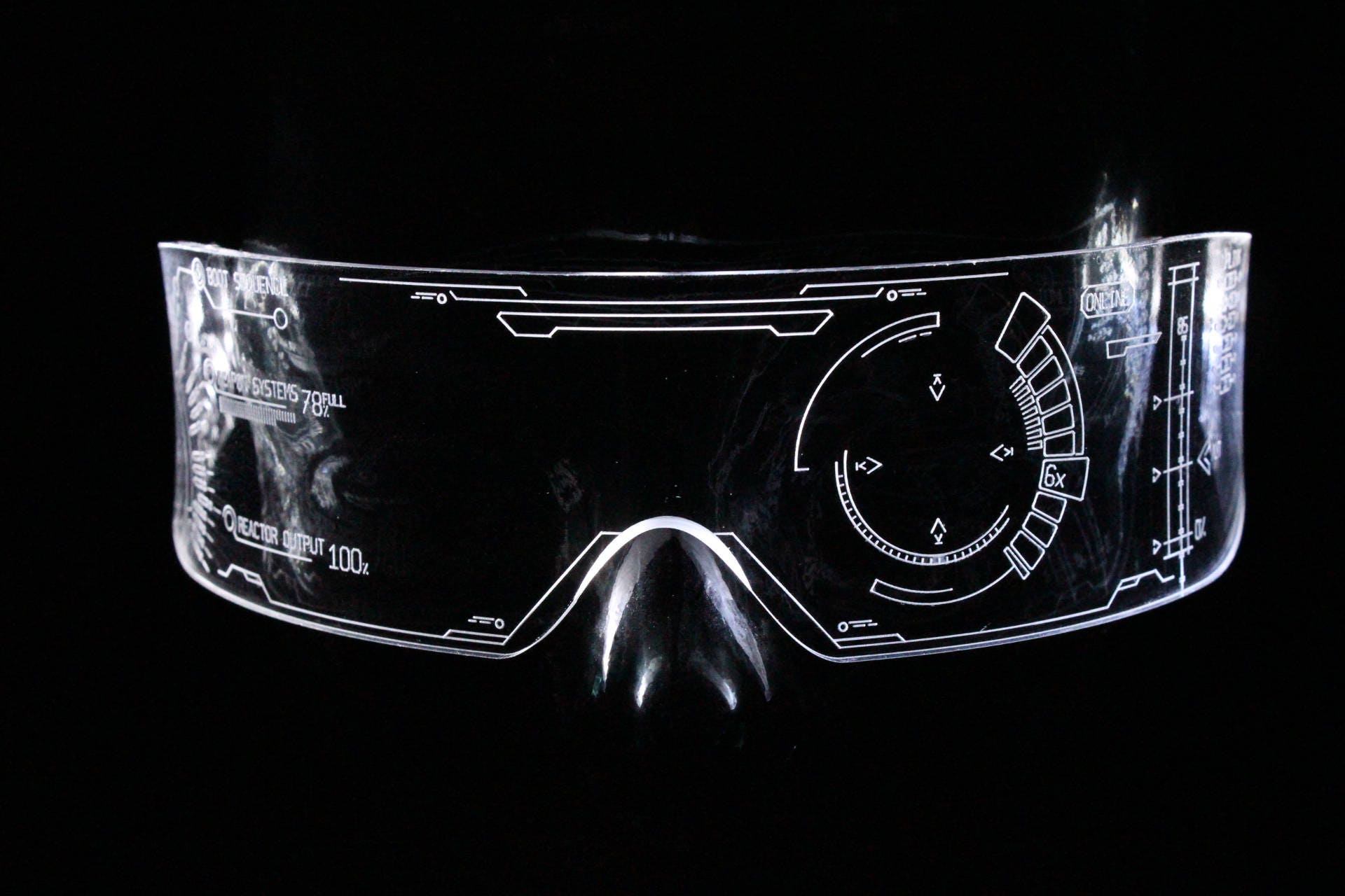 The original Illuminated Cyberpunk Cyber goth visor Iron Man | Etsy