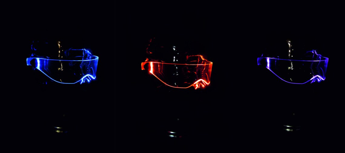 The Original Illuminated Cyberpunk Cyber Goth Visor Tron V3 Visor ...