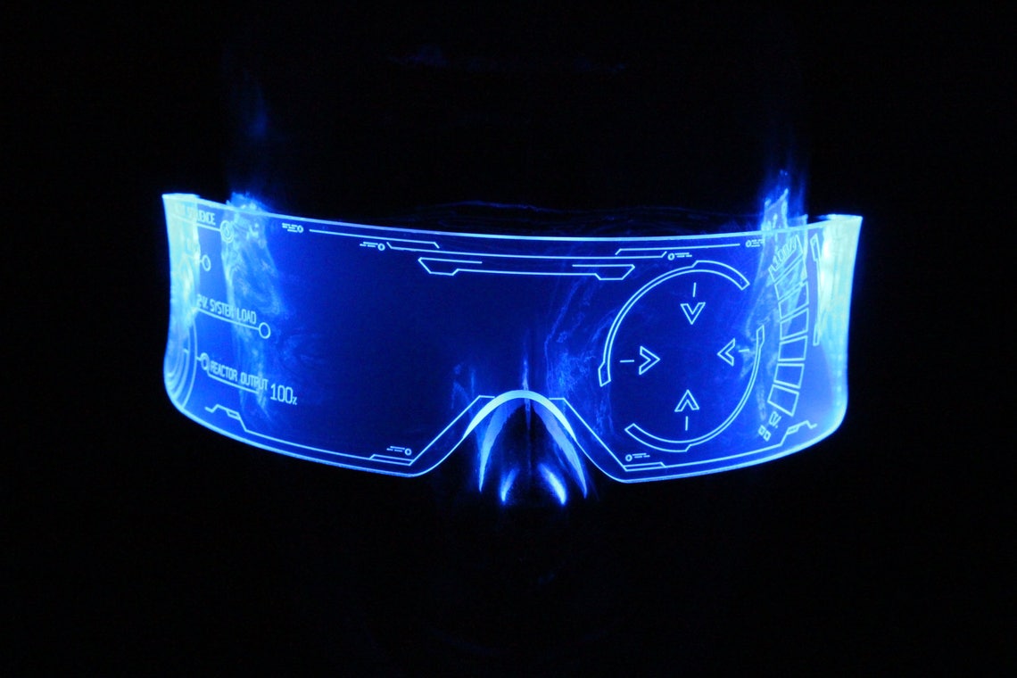 The Original Illuminated Cyberpunk Cyber Goth Visor Iron Man J.A.R.V.I ...