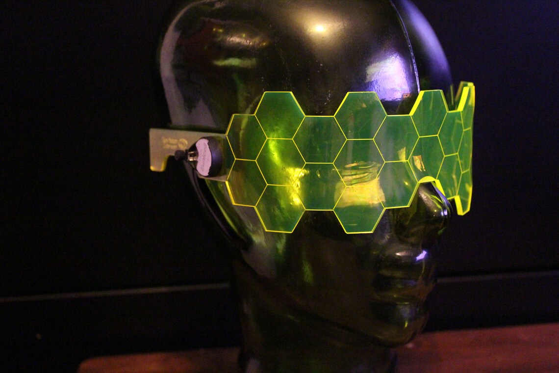 Hive Shield Amber the Original Illuminated Cyberpunk Cyber Goth Visor ...