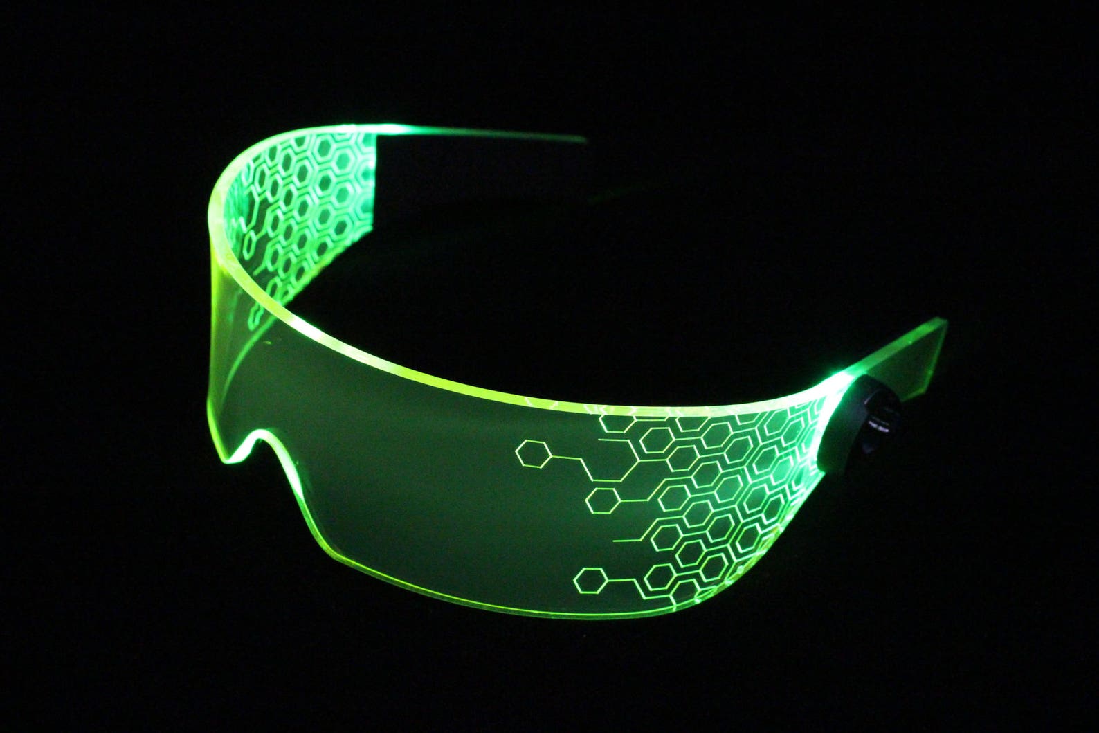 The Original Illuminated Cyberpunk Cyber Goth Visor Deus Hex Green - Etsy