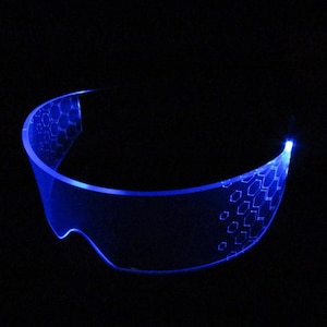 The Original Illuminated Cyberpunk Cyber Goth Visor HEX Neon Blue - Etsy