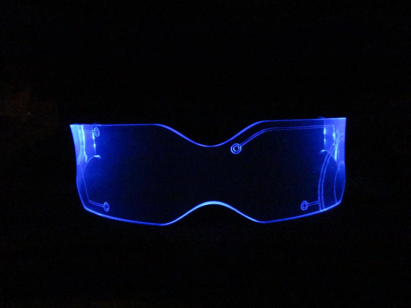 The Original Illuminated Cyberpunk Cyber Goth Visor V2 Blue - Etsy UK