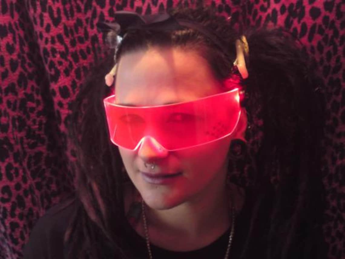 The Original Illuminated Cyberpunk Cyber Goth Visor Neon Red - Etsy UK