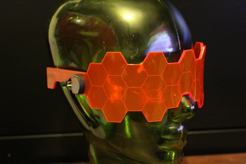 Hive Shield Neon Red the Original Illuminated Cyberpunk Cyber - Etsy