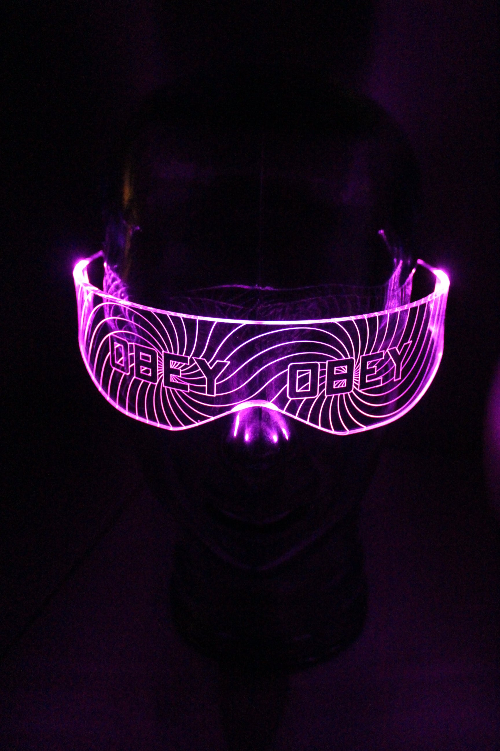 The Original Illuminated Cyberpunk Cyber Goth Visor HYPNO-OBEY Clear ...