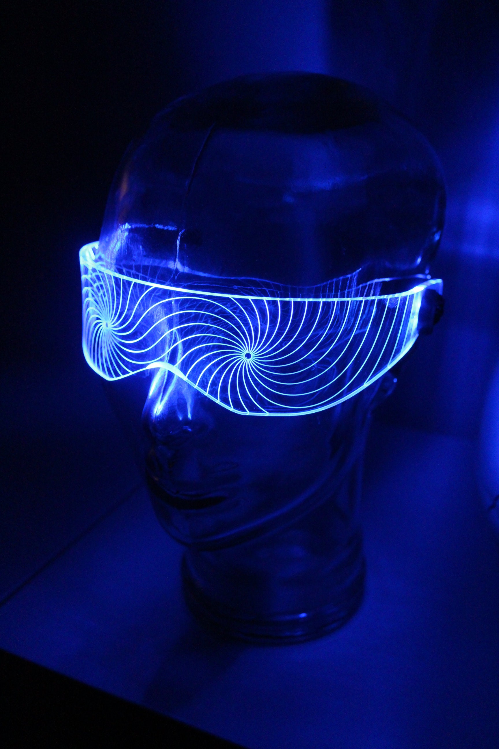 The Original Illuminated Cyberpunk Cyber Goth Visor HYPNO Clear **choose Your LED Colour** - Etsy