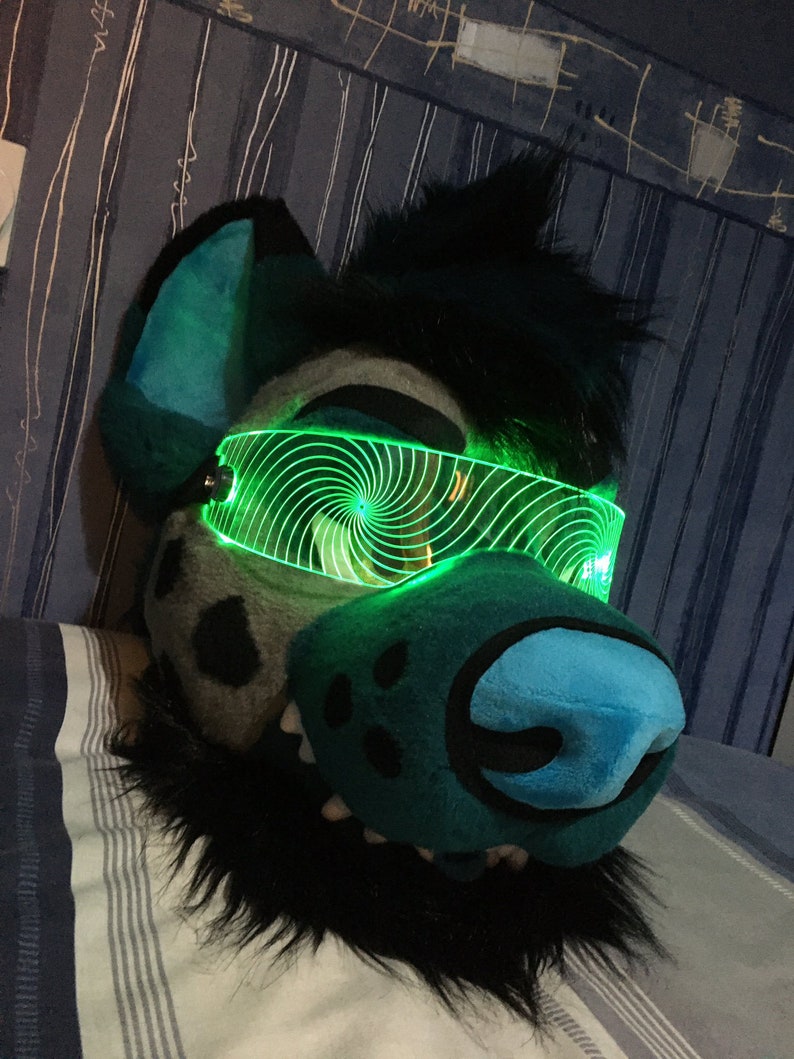 Illuminated Cyberpunk Cyber Goth Fursuit Visor HYPNO Clear **choose ...