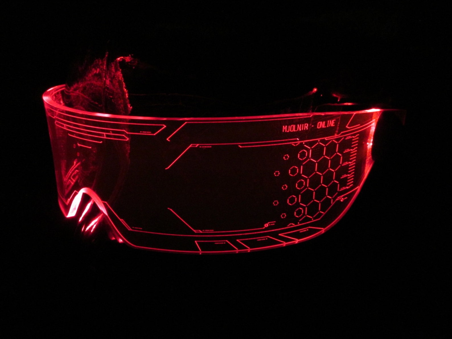 The Original Illuminated Cyberpunk Cyber Goth Visor WARCHIEF Red - Etsy ...