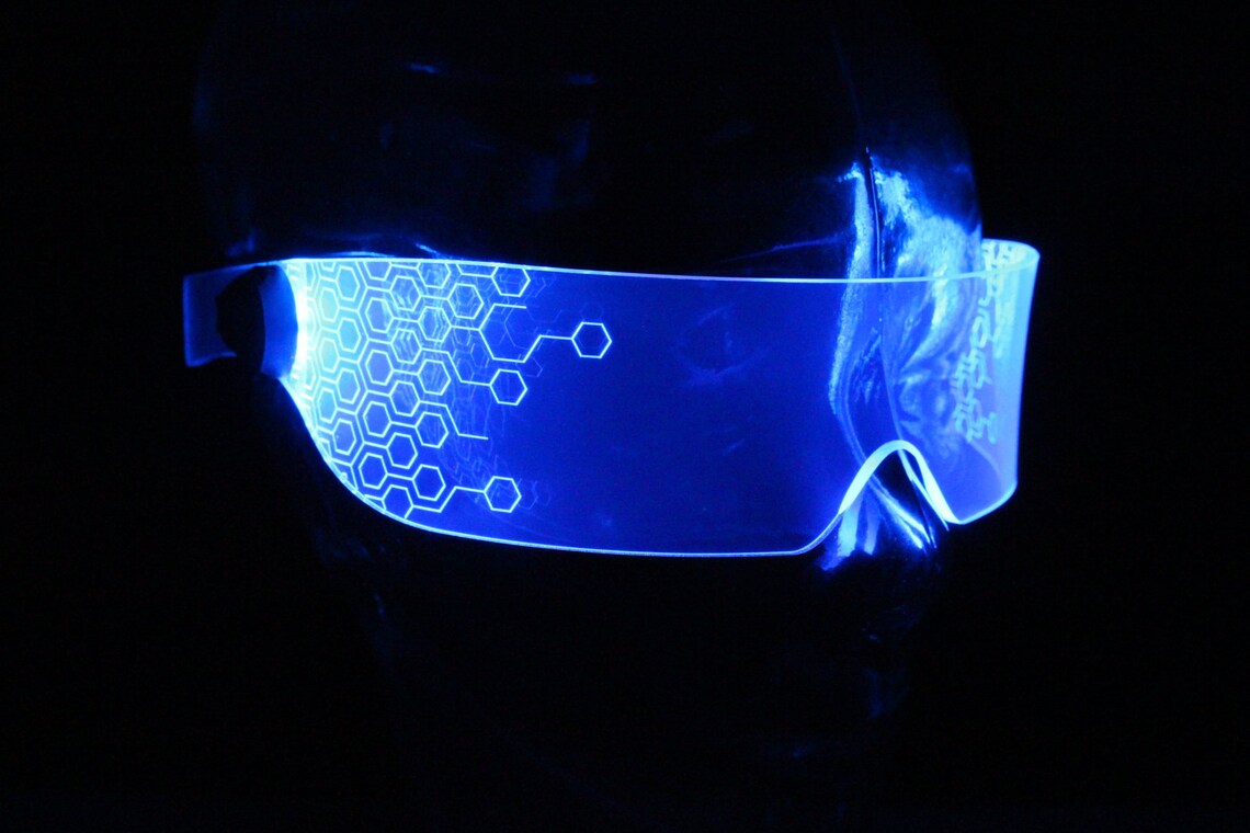 The Original Illuminated Cyberpunk Cyber Goth Visor Deus Hex - Etsy