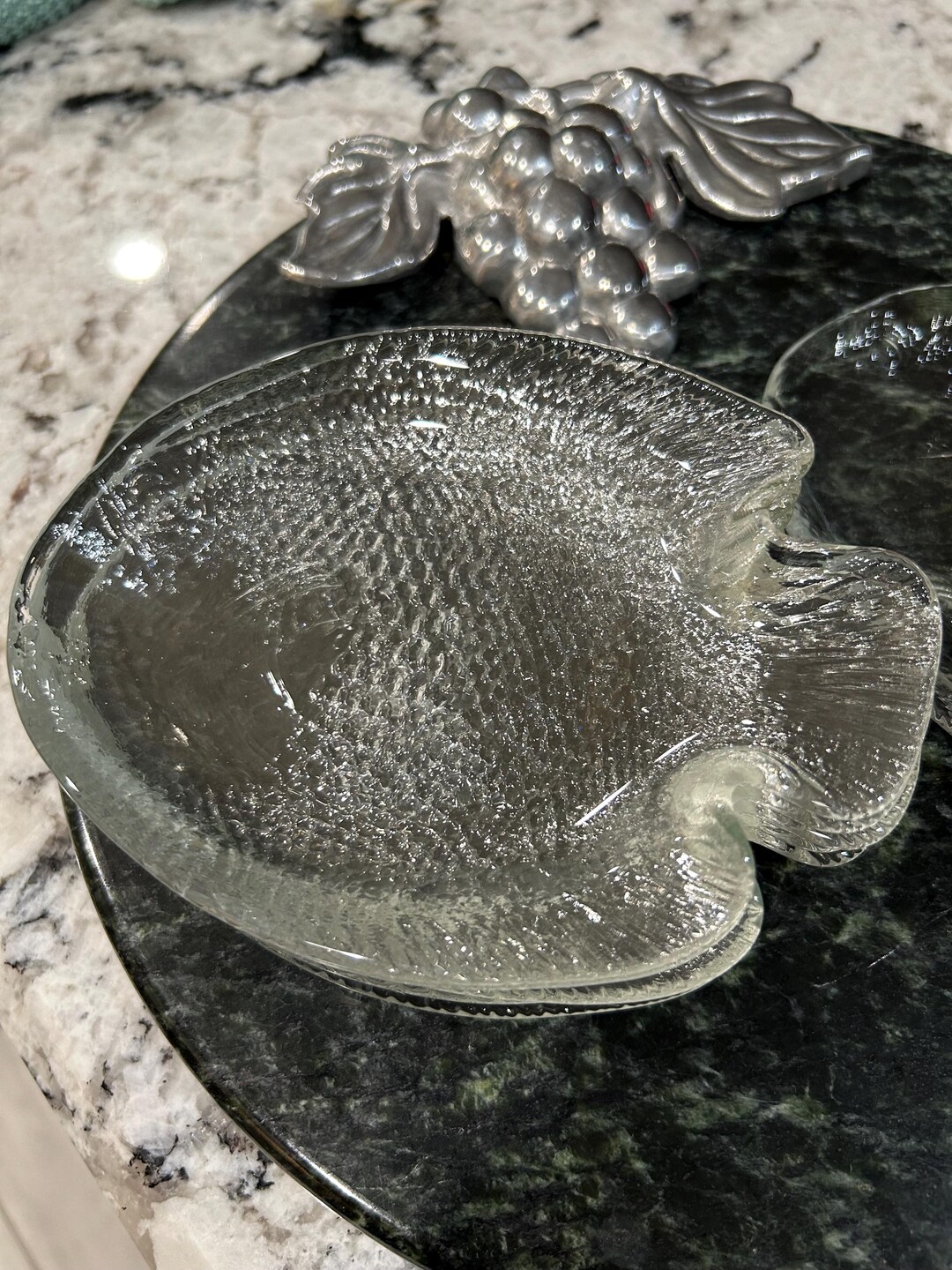Set of 6 Vintage Arcoroc France "poisson" Clear Pressed Glass Fish ...