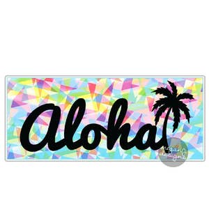 Aloha Sticker - Colorful Geometric Hawaiian Aloha Car Decal Laptop ...