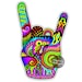 Rock on Sign Hand Sticker Rock and Roll Decal Colorful Car Decal Laptop ...