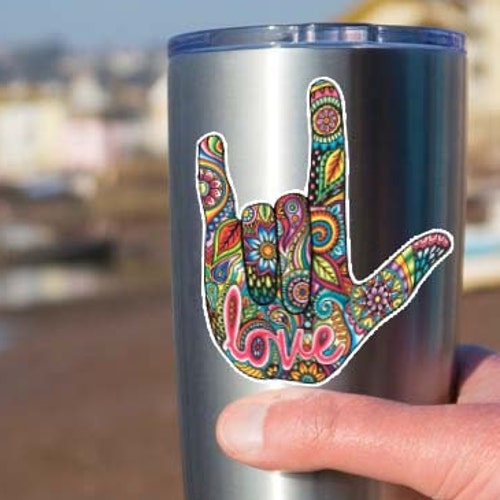 I Love You Sign Language Hand Sticker Decal Multicolor Car - Etsy