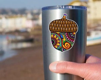 Acorn Sticker Colorful Car Decal Nature Fall Autumn Trees - Etsy