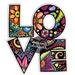 Love Car Decal - Colorful Design Bumper Sticker Laptop Decal Pink Green ...