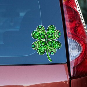 Four Leaf Clover Shamrock Sticker - Colorful Irish Car Decal Laptop ...