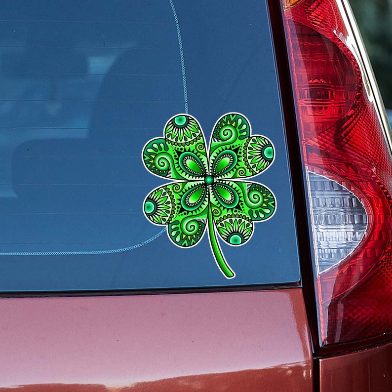 Four Leaf Clover Shamrock Sticker Colorful Irish Car Decal - Etsy