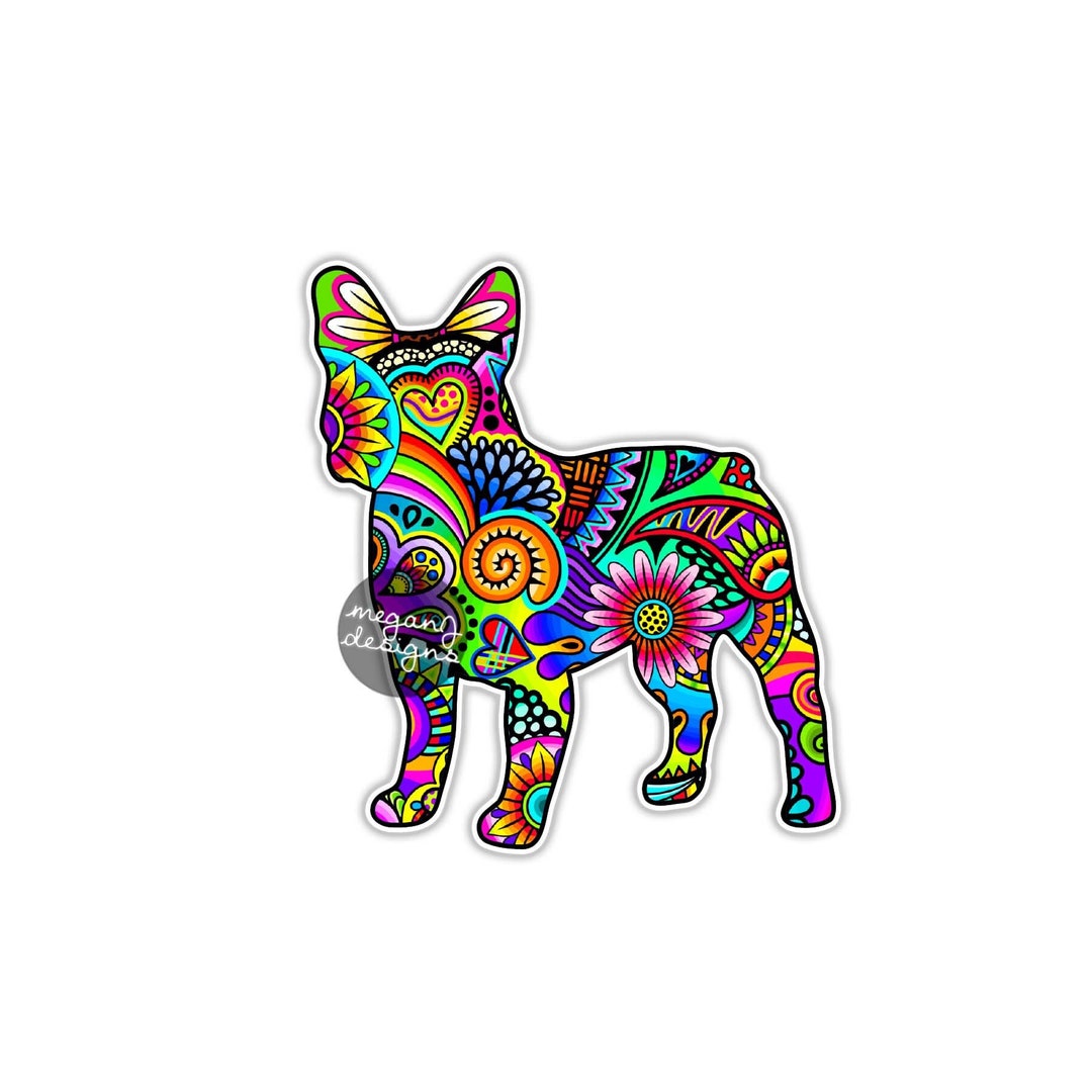 French Bulldog Frenchie Dog Sticker - Colorful Car Sticker Laptop Decal ...